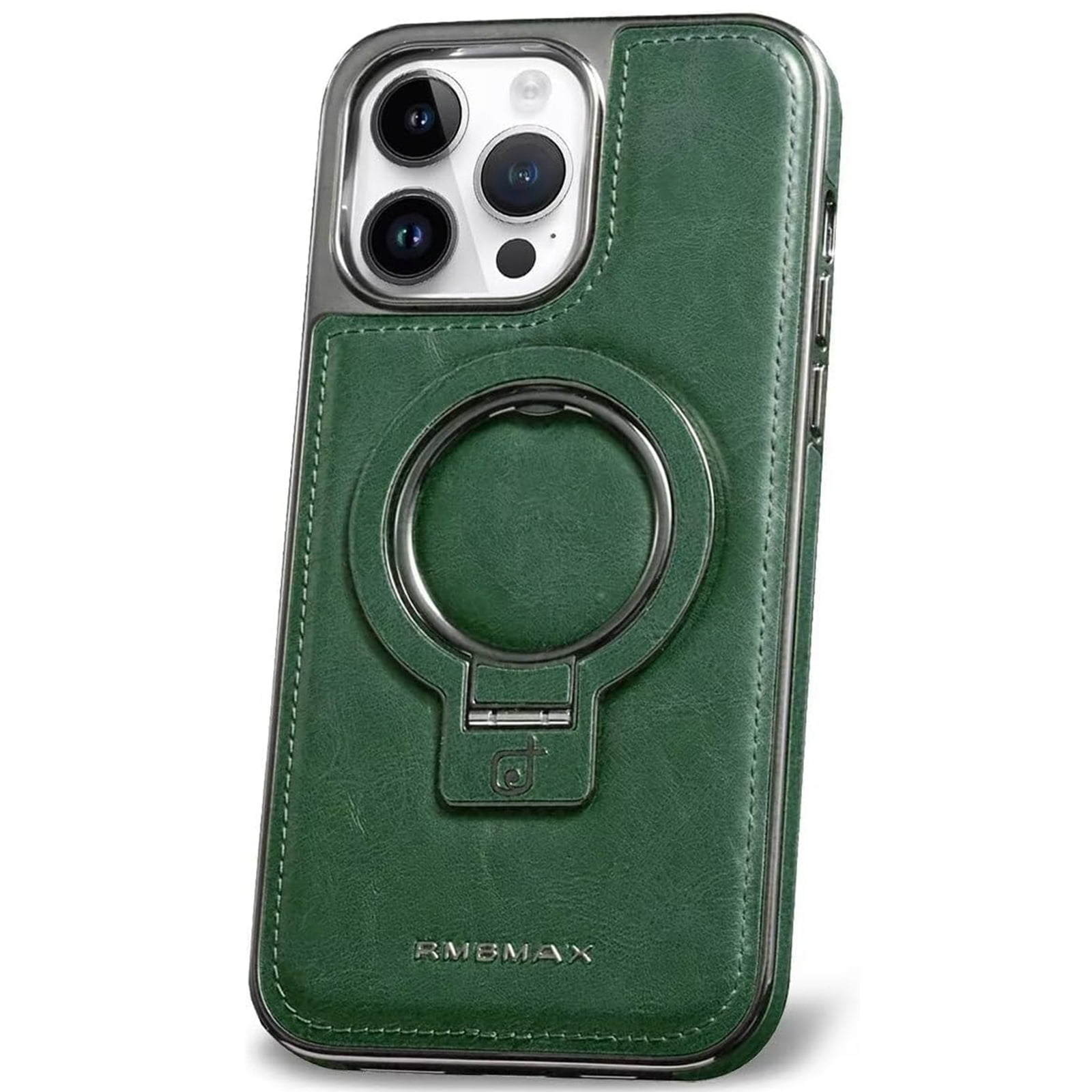 Dteck Luxury Leather Invisible Stand Case for iPhone 14,Shockproof ...