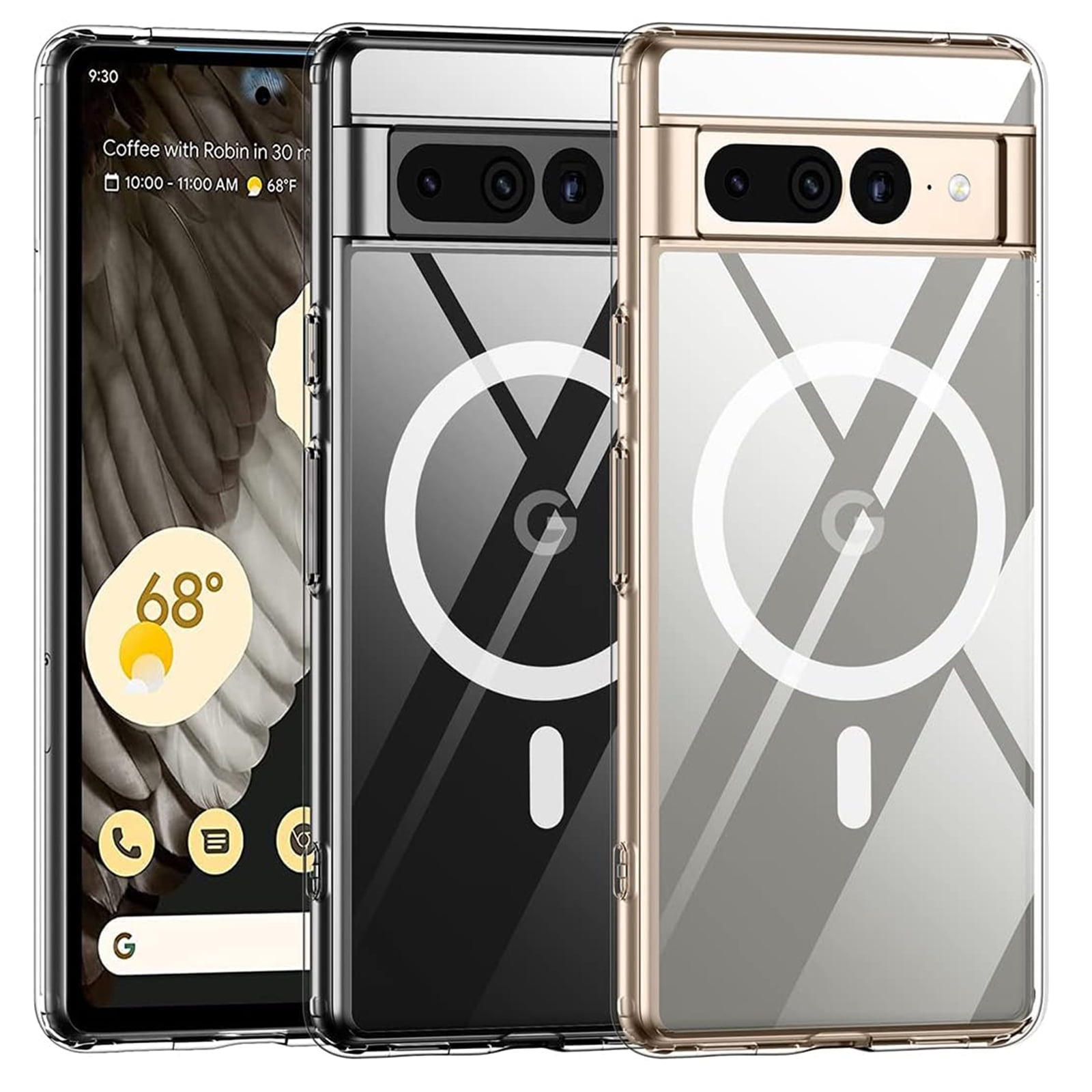Dteck Magnetic Case for Google Pixel 7 Pro, Transparent and Yellow ...