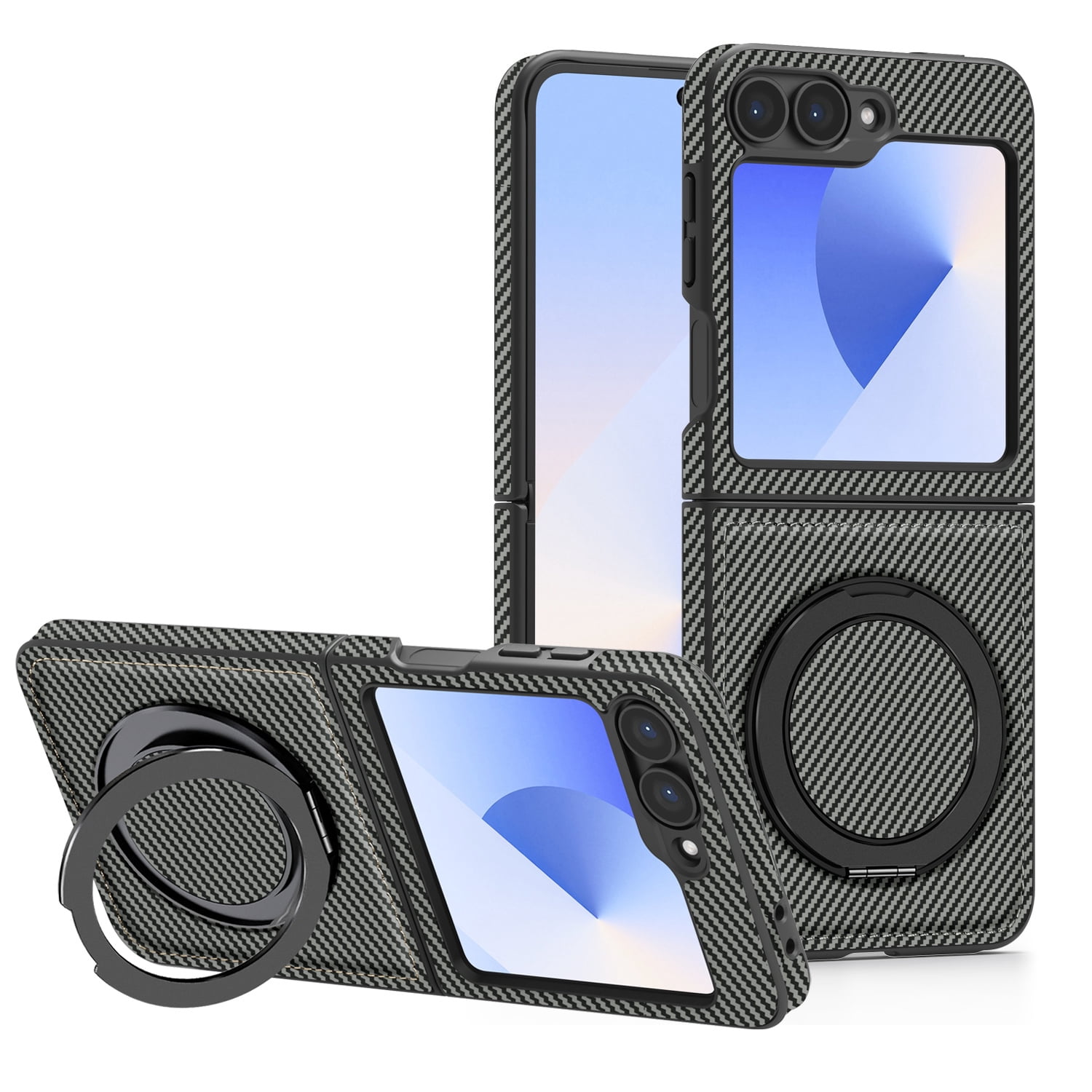 Dteck Magnetic Case for Samsung Galaxy Z Flip 4,Luxury Carbon Fiber ...
