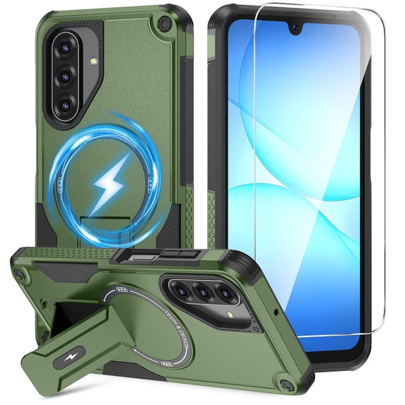 Dteck Magnetic Case with Tempered Glass Screen Protector for Samsung ...