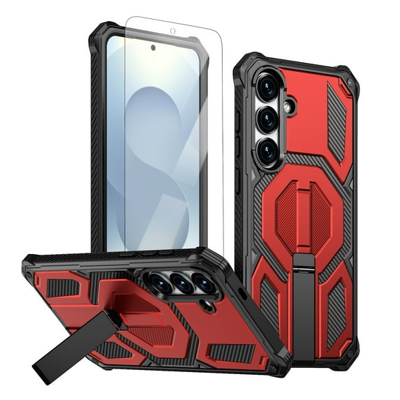 Dteck Magnetic Case with Tempered Glass Screen Protector for Samsung ...