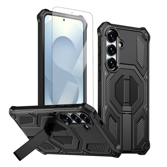 Dteck Magnetic Case with Tempered Glass Screen Protector for Samsung ...