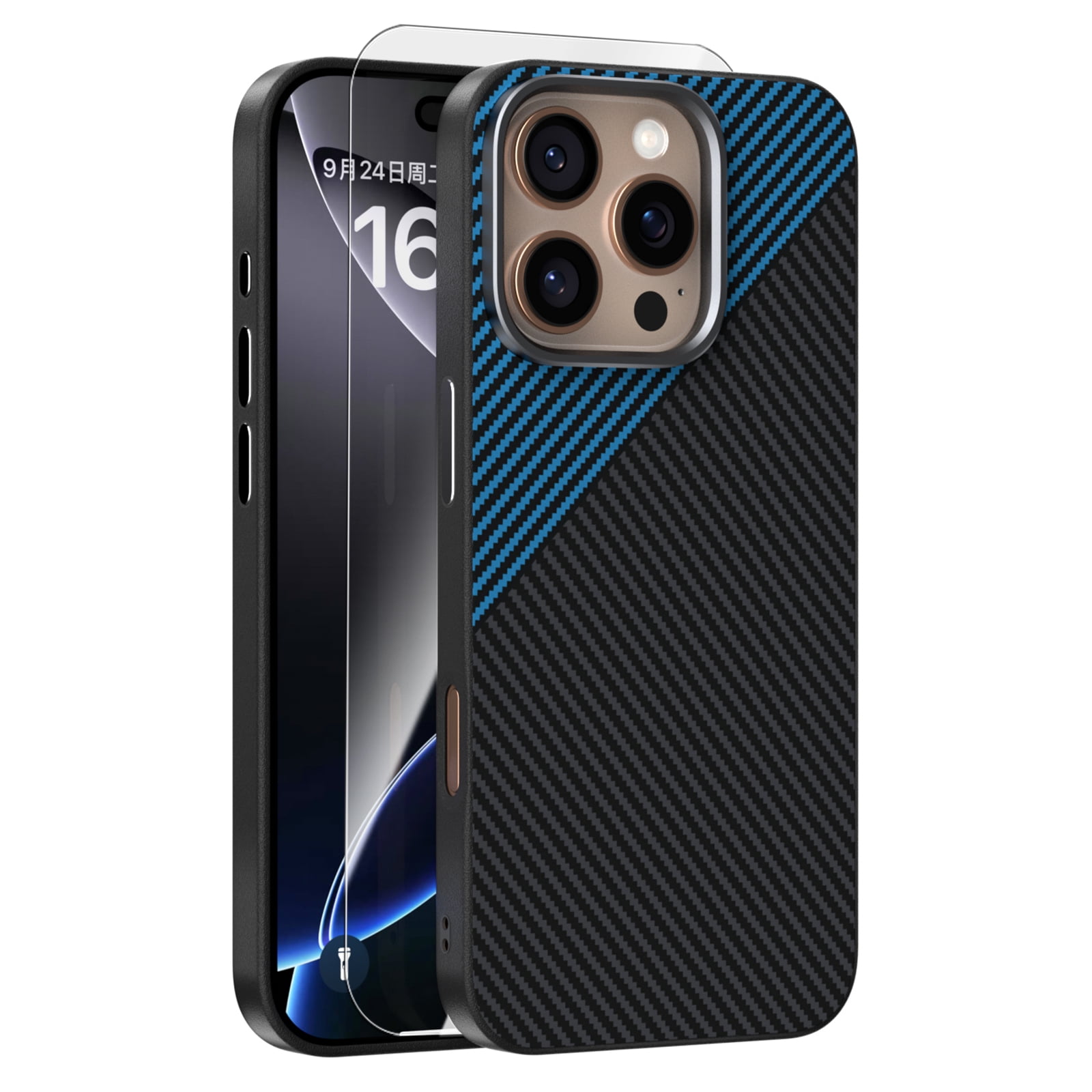 Dteck Magnetic Case with Tempered Glass Screen Protector for iPhone 13 ...