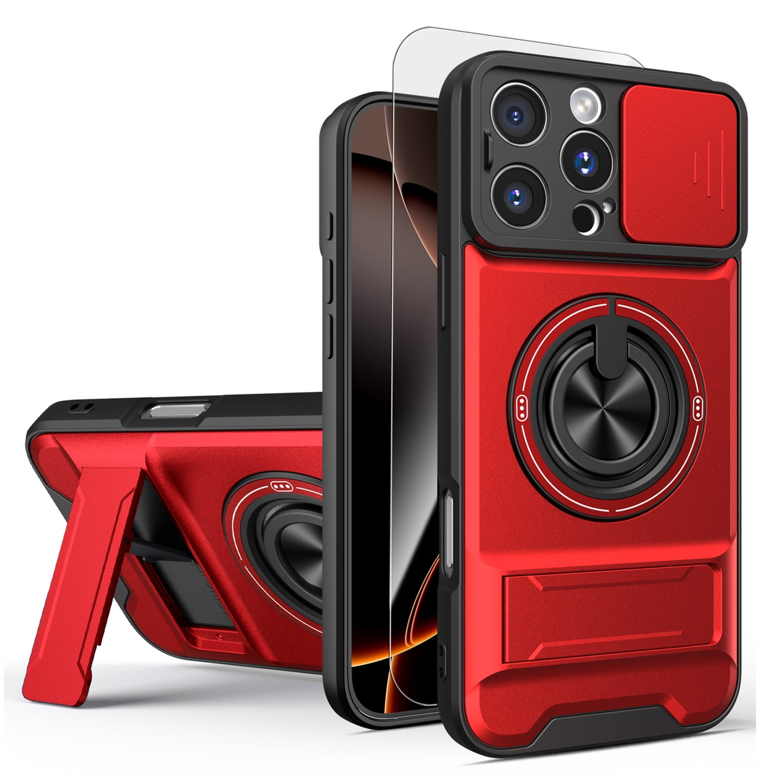 Dteck Magnetic Case with Tempered Glass Screen Protector for iPhone 15 ...