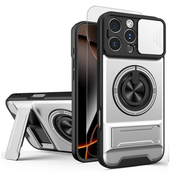 Dteck Magnetic Case with Tempered Glass Screen Protector for iPhone 16 ...