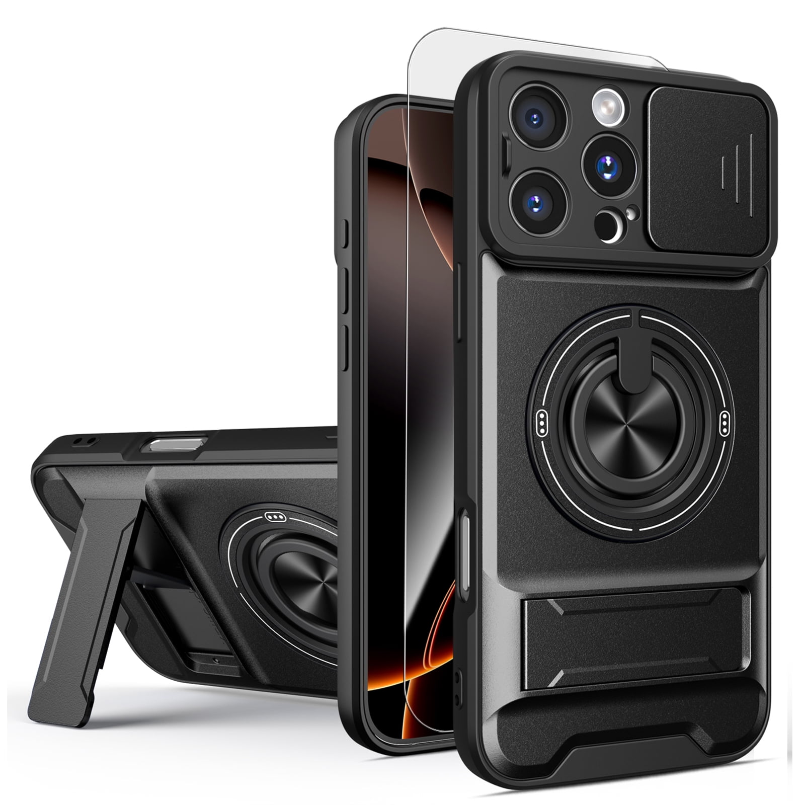 Dteck Magnetic Case with Tempered Glass Screen Protector for iPhone 16 ...