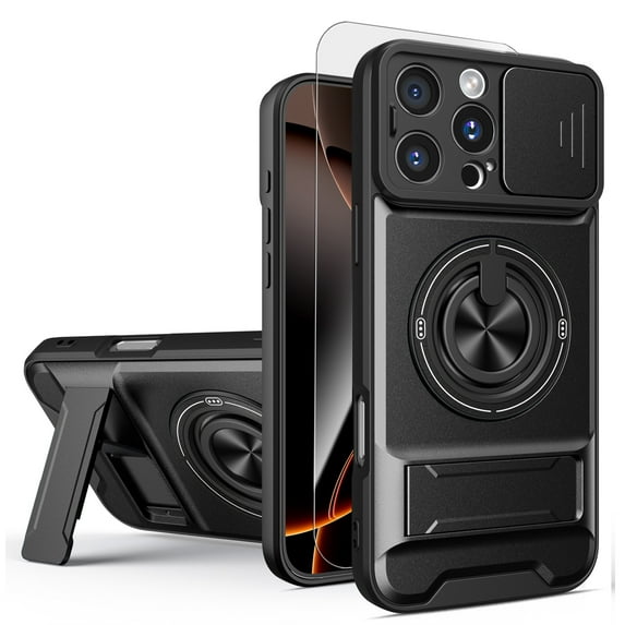 Dteck Magnetic Case with Tempered Glass Screen Protector for iPhone 16 ...