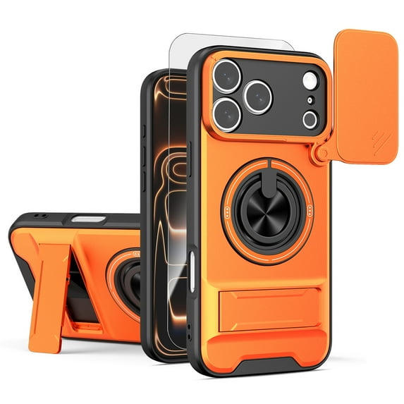 Dteck Magnetic Case with Tempered Glass Screen Protector for iPhone 17 ...