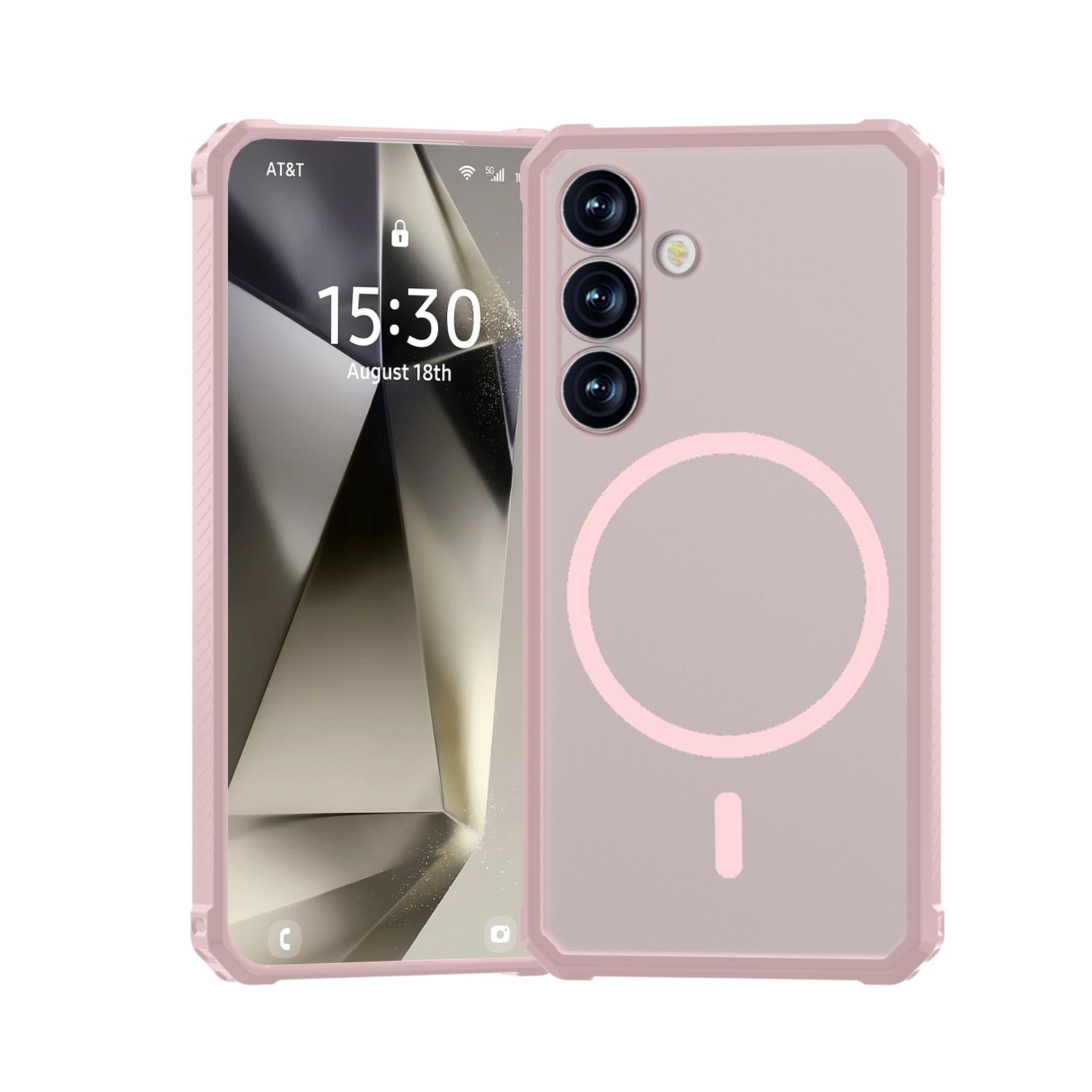 Dteck Magnetic Case for Samsung Galaxy S24,Shockproof TPU+PC Case Compatible with Mag Safe Back ...