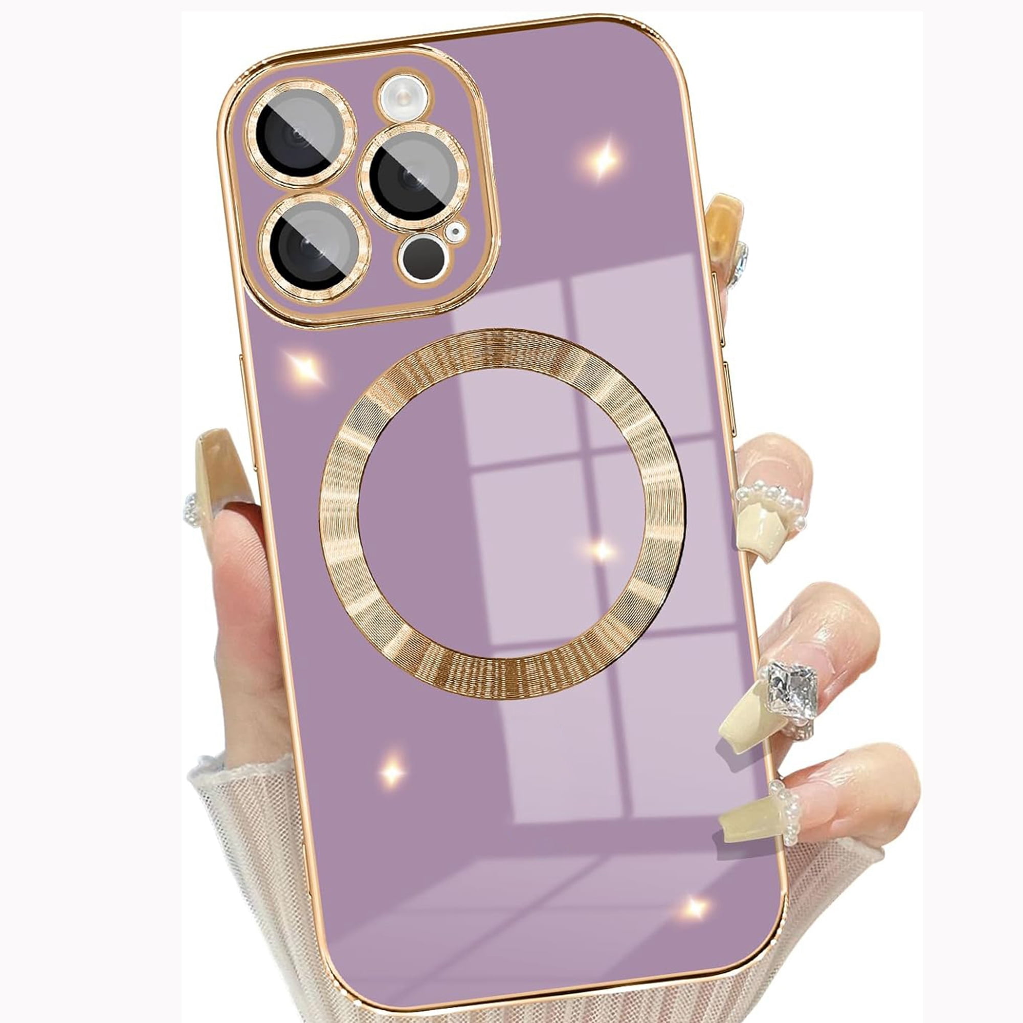 Dteck Magnetic Case for iPhone 13 Pro Max, Compatible with MagSafe, Camera Lens Protector Soft ...