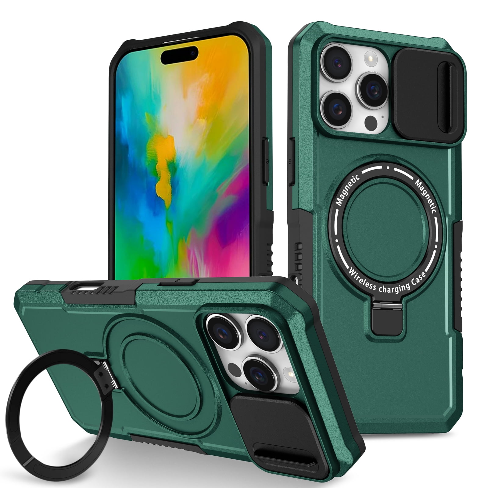 Dteck Magnetic Case for iPhone 16 Pro Max,Shockproof Silicone Case ...