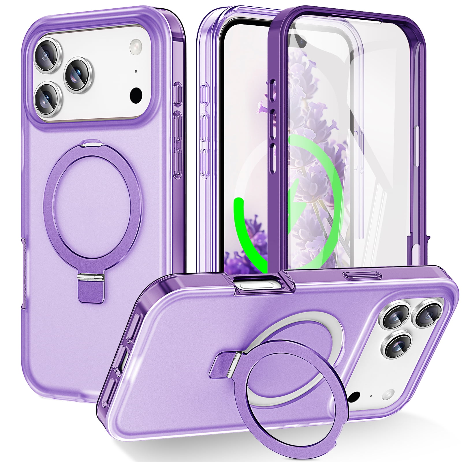 Dteck Magnetic Case for iPhone 17 Pro Max,Shockproof Ring Holder Stand ...