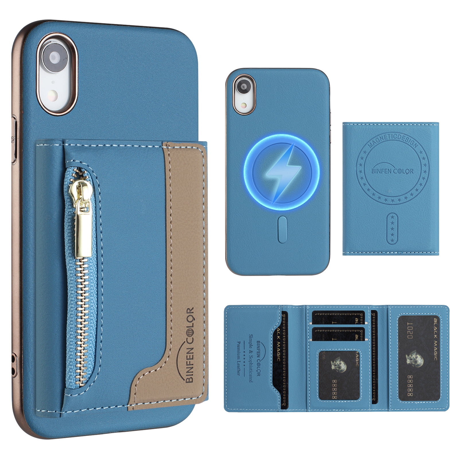 Dteck Magnetic Case for iPhone XR, 2 in 1 Wallet Case Detachable Card ...