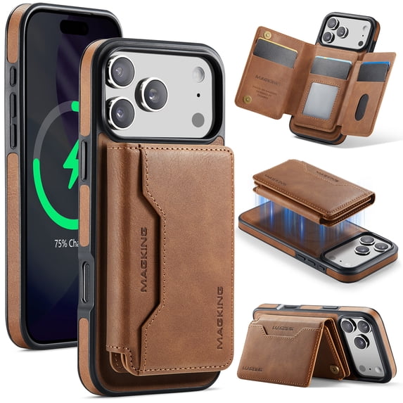 Dteck Magnetic Detachable Phone Case for iPhone 17 Pro Max Wallet with ...