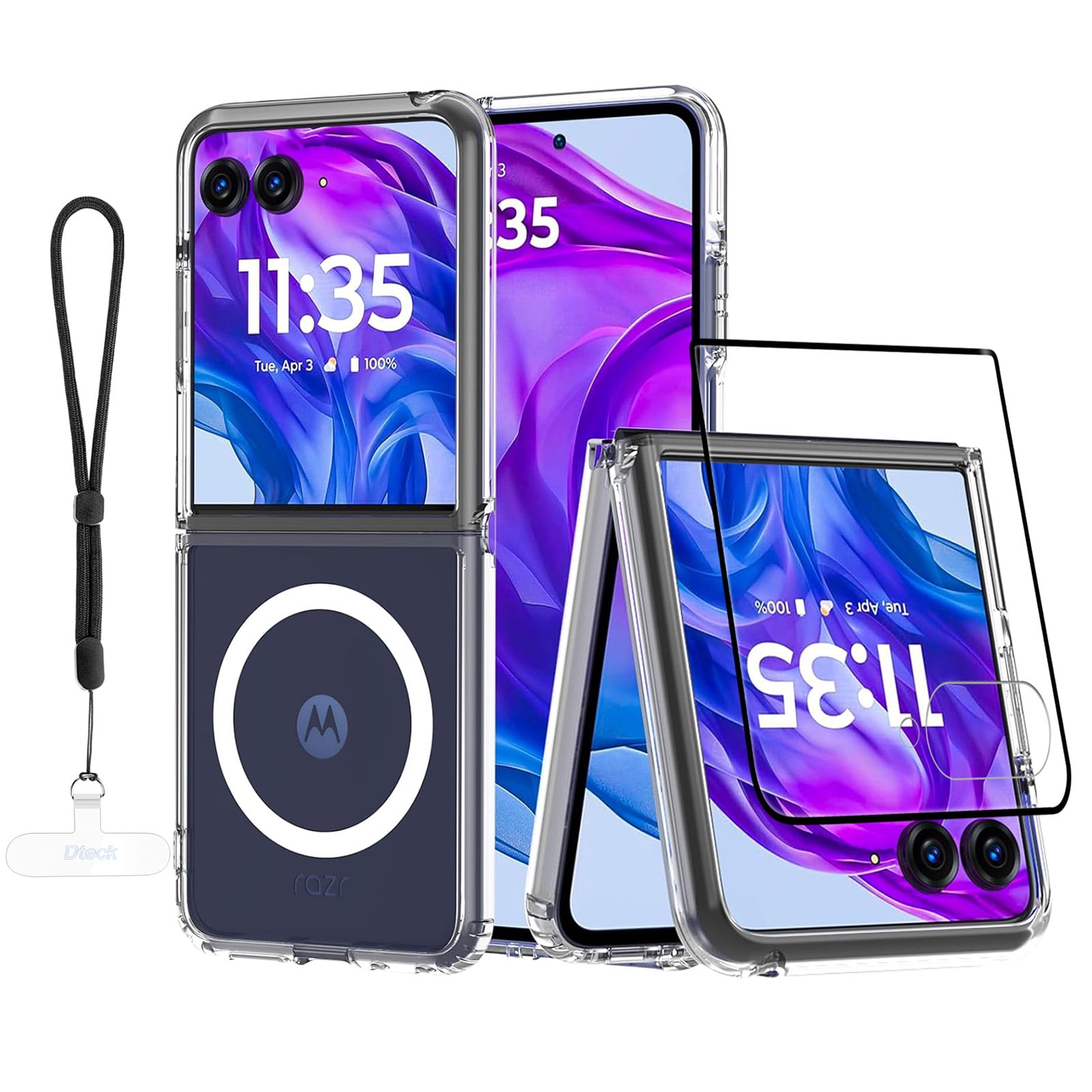 Dteck Magnetic for Motorola Razr 2025/2024 Case with Screen Protector ...