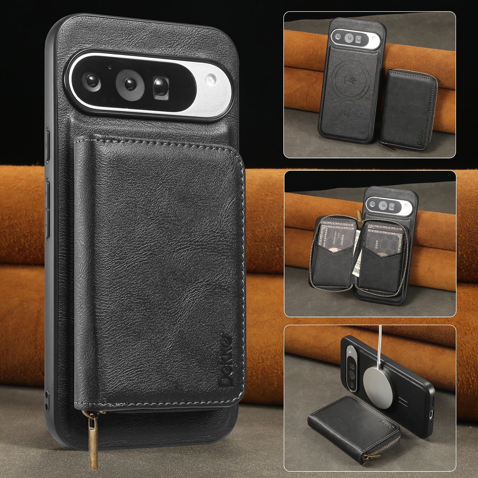 Dteck Magnetic Wallet Case for Google Pixel 8A Case, Shockproof PU Leather Wallet-RFID Blocking ...