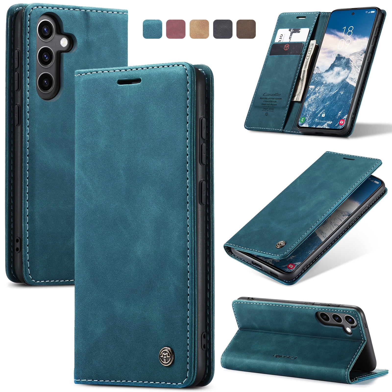 Dteck Magnetic Wallet Case for Samsung Galaxy S25 Edge, Shockproof Flip ...