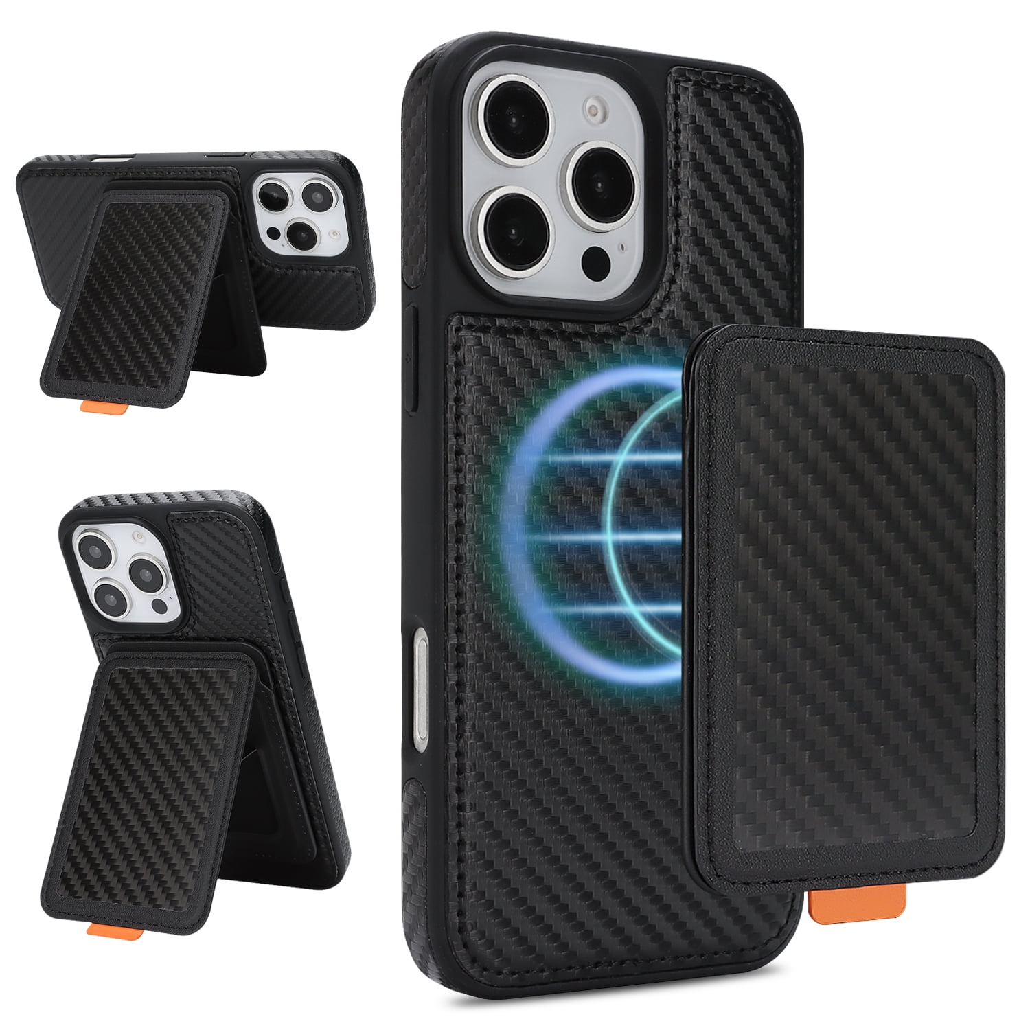Dteck Magnetic Wallet Case for iPhone 12 Pro Max, RFID Blocking Carbon ...