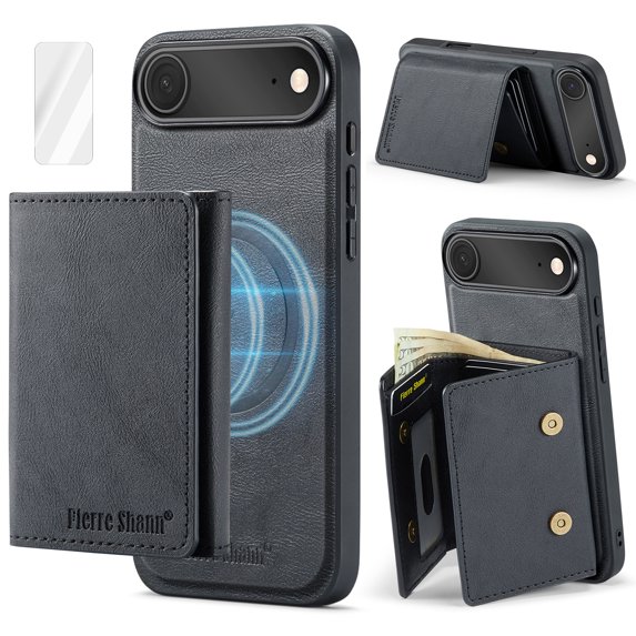 Dteck Magnetic Wallet Case for iPhone Air (2025) with Screen Protector ...