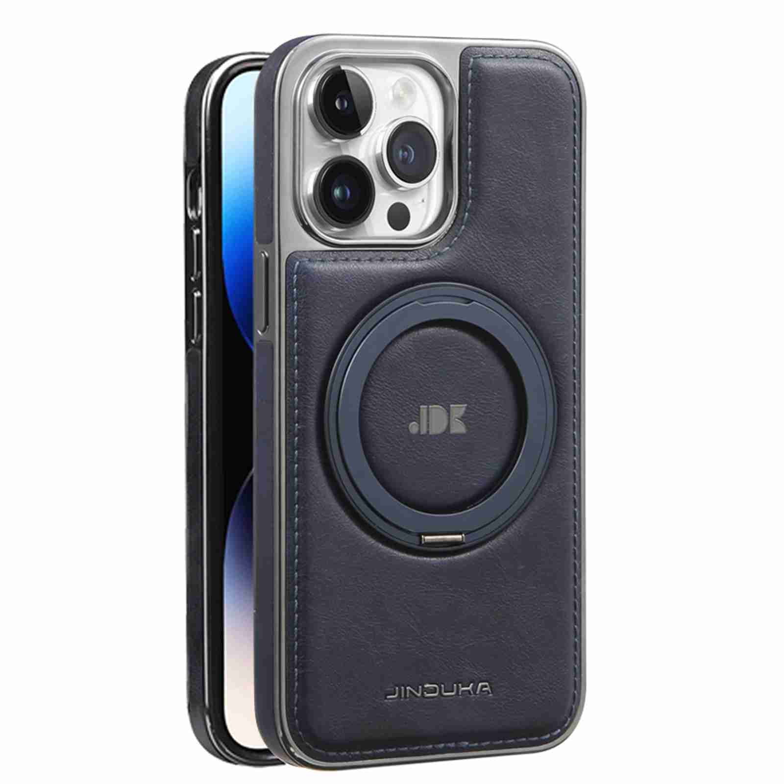 Dteck Magnetic for iPhone 13 Pro PU Leather Case, Invisible Ring Stand ...