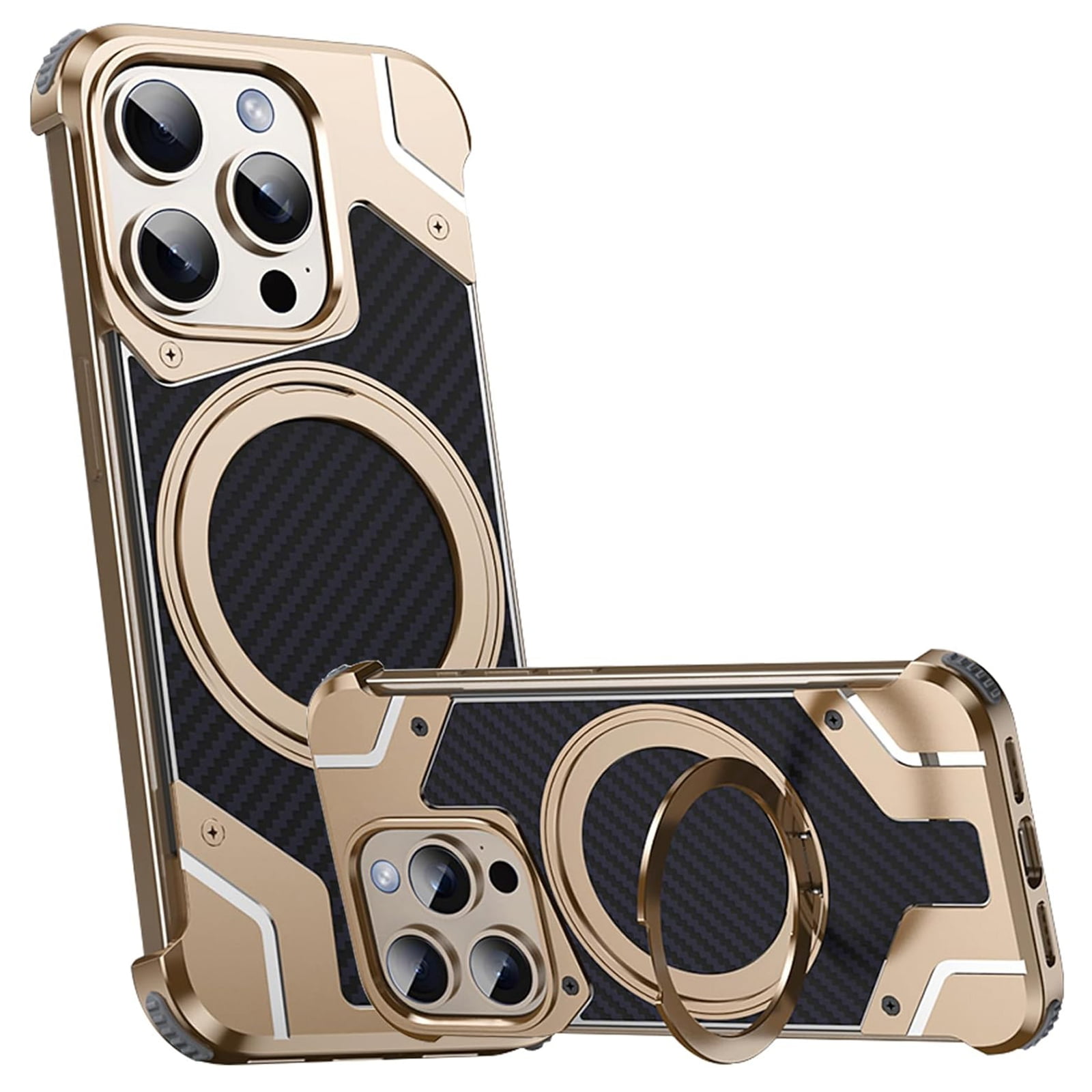 Dteck Metal Frameless Case for iPhone 16 Pro Max,Shockproof Aluminum ...