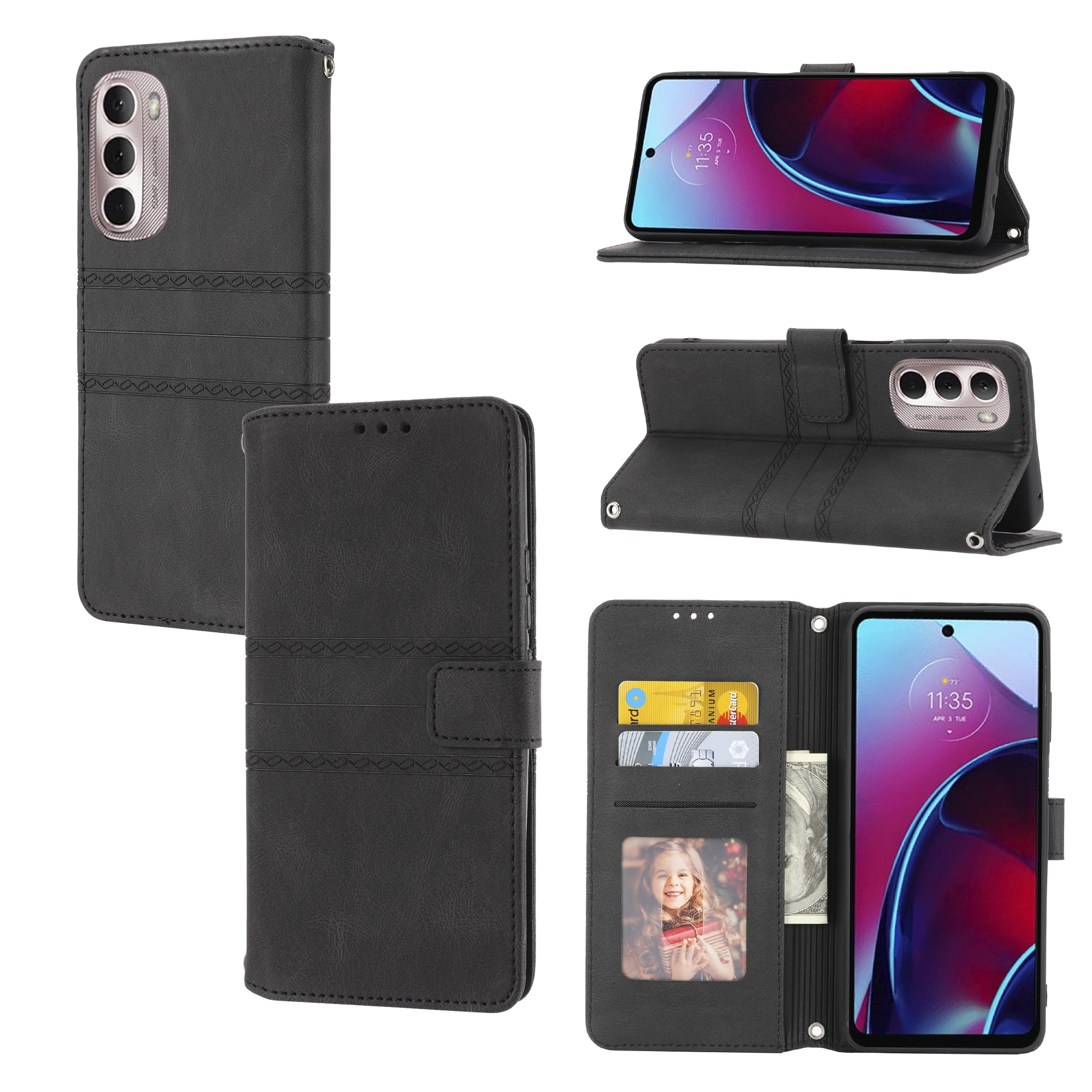 Dteck Moto G Stylus 5G 2022 Case, PU Leather With Crossbody Shoulder ...