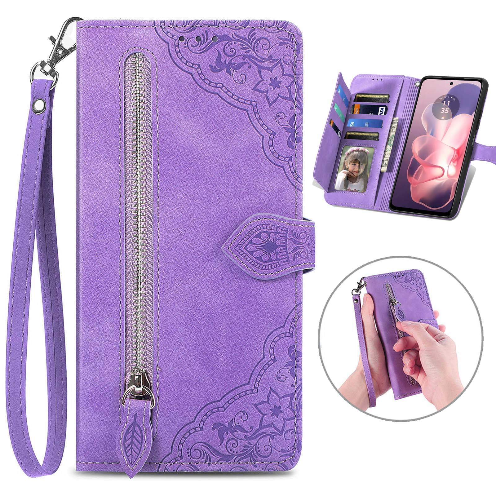 Dteck for Motorola Edge (2024) Case Wallet with Card Holder Slots ...