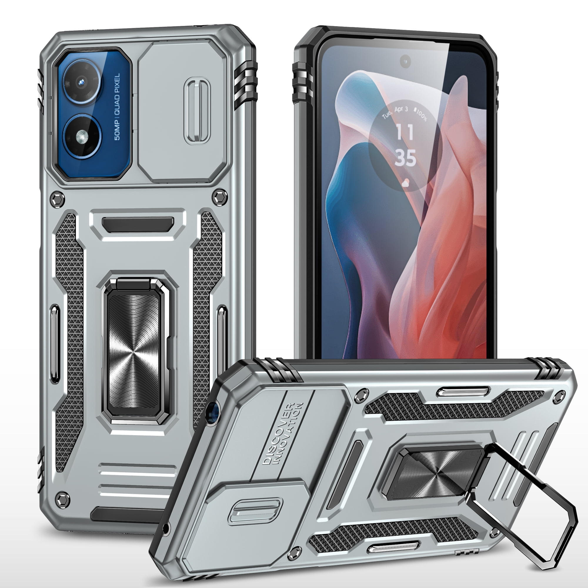 Dteck for Motorola Moto G Play 4G 2024 Case with Ring Holder Kickstand ...