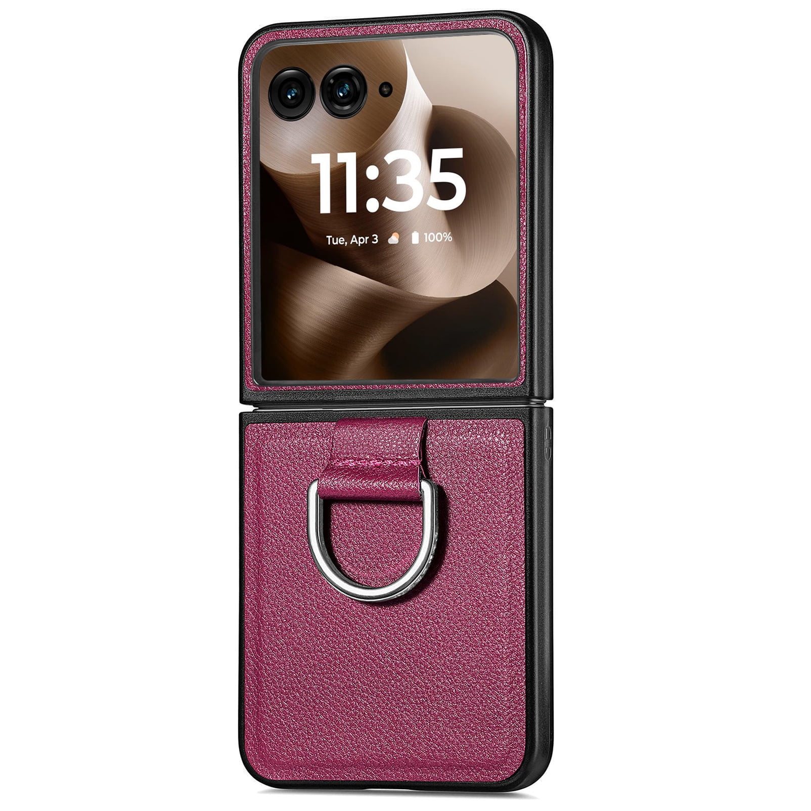 Dteck for Motorola Razr 2024 Case with Ring, Luxury Premium PU Leather ...