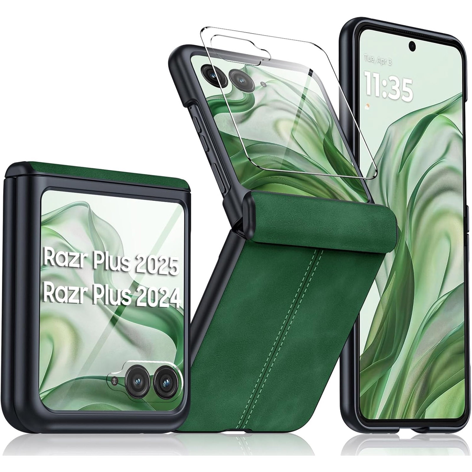 Dteck for Motorola Razr 2025 Case with Built-in Screen Protector, Hinge ...