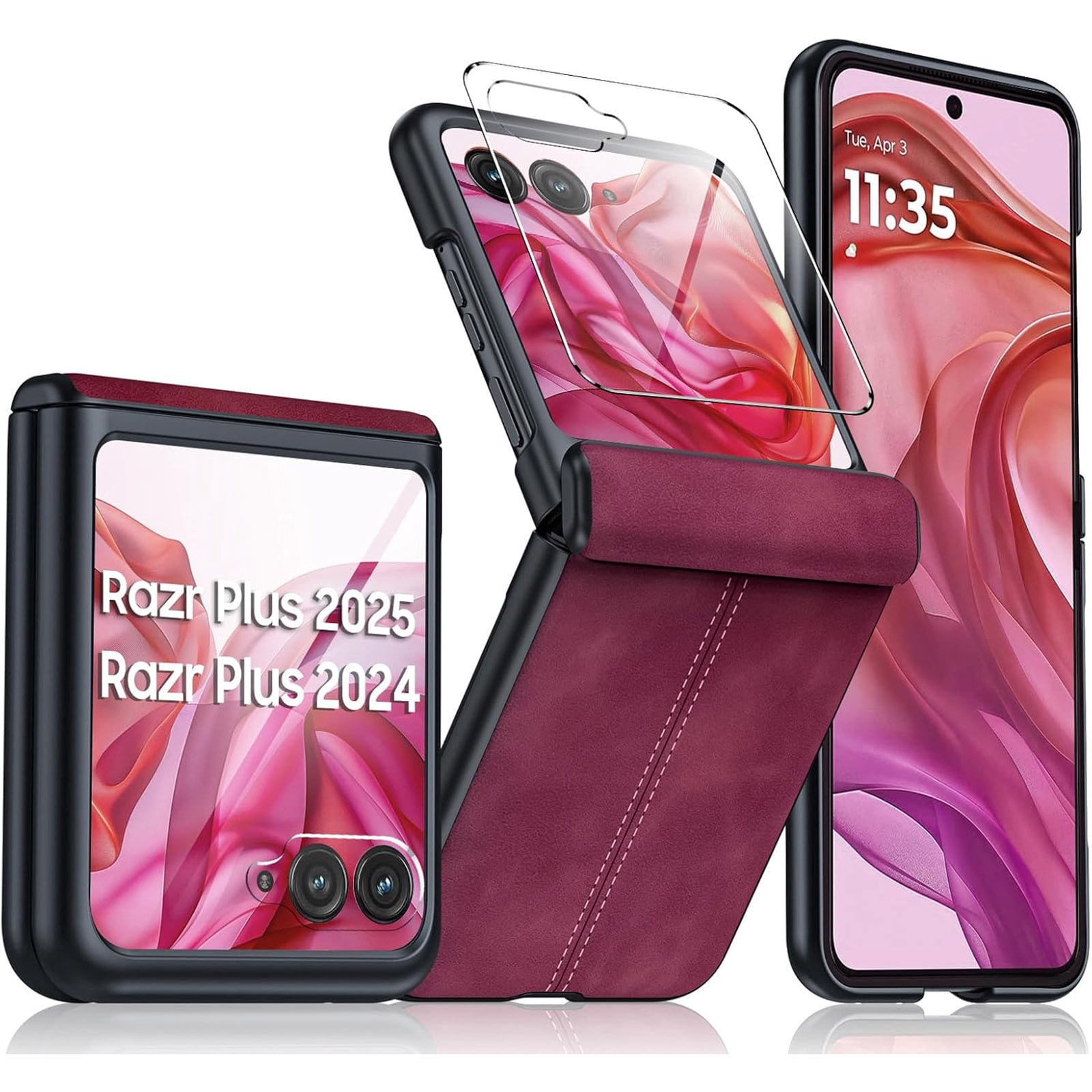 Dteck for Motorola Razr 2025 Case with Built-in Screen Protector, Hinge ...