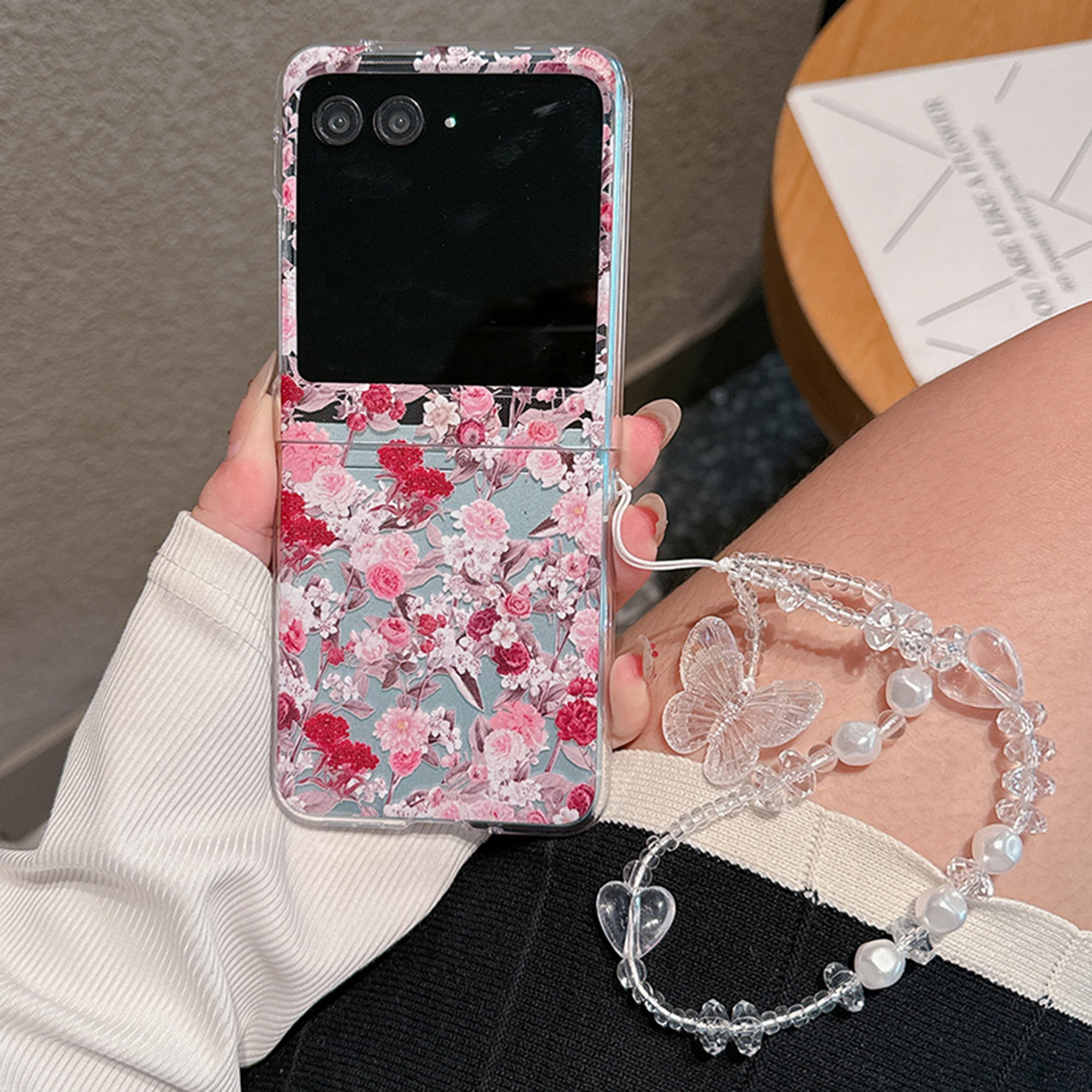 Dteck for Motorola Razr Ultra 2025 Case with Strap Bracelet Chain ...