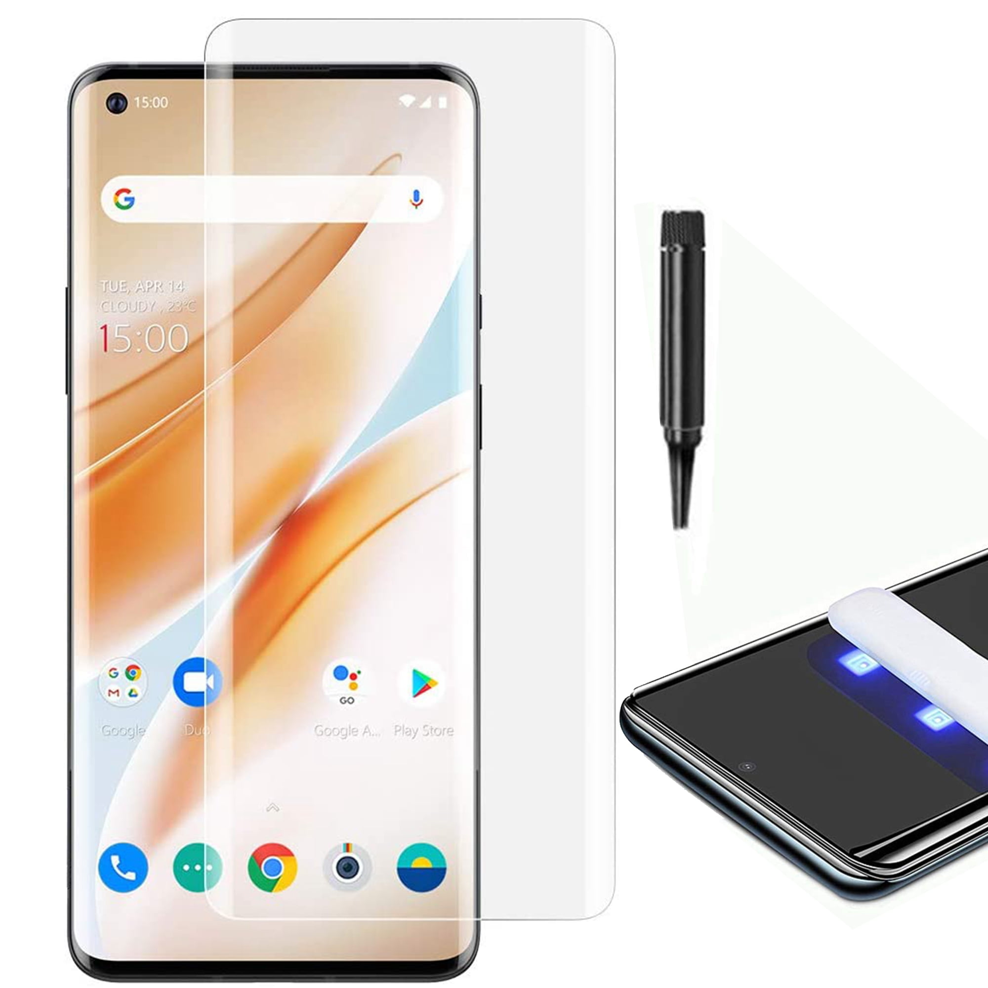 Dteck Oneplus 8 Screen Protector, Full HD Curved Edge [Liquid UV ...