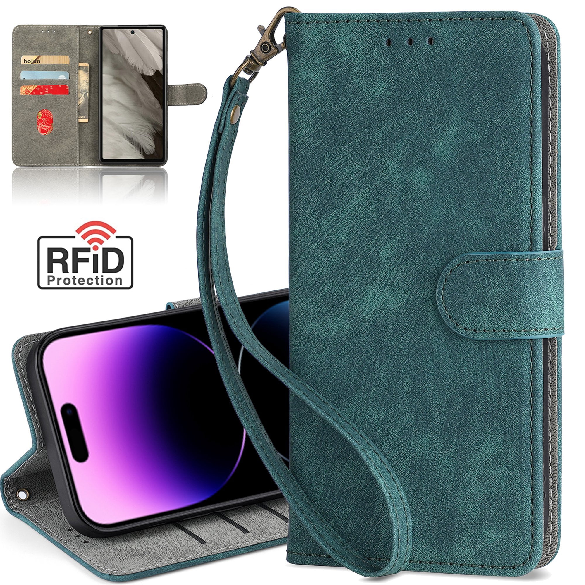 Dteck RFID Blocking Wallet Case for iPhone 12 Mini, Magnetic Closure PU ...