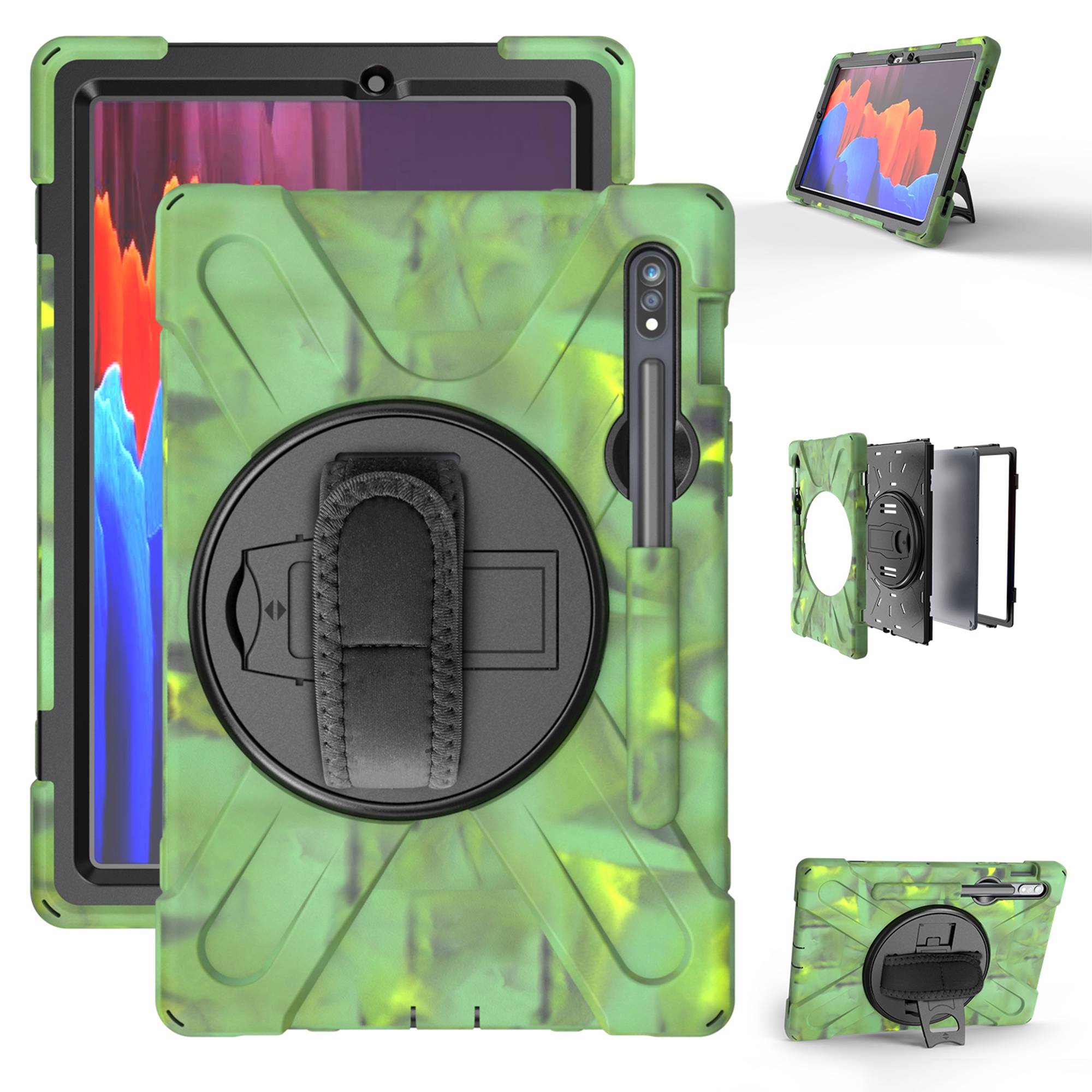 Dteck Rugged Case For Samsung Galaxy Tab S7 Plus 12.4-inch SM-T970 T975 T976, Heavy Duty Three ...