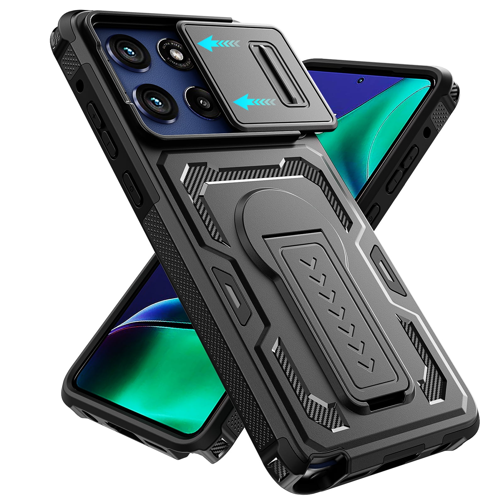 Dteck Rugged Case for Motorola Edge (2025) with Kickstand, Shock ...