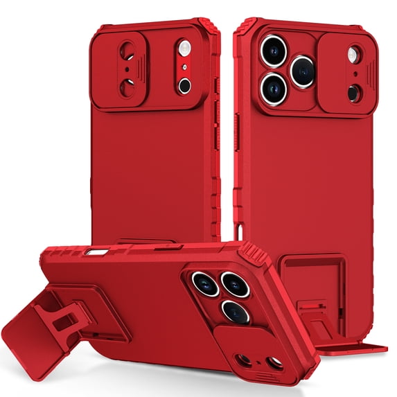 Dteck Rugged Kickstand Phone Case for iPhone 18 Pro, Shockproof Sliding ...
