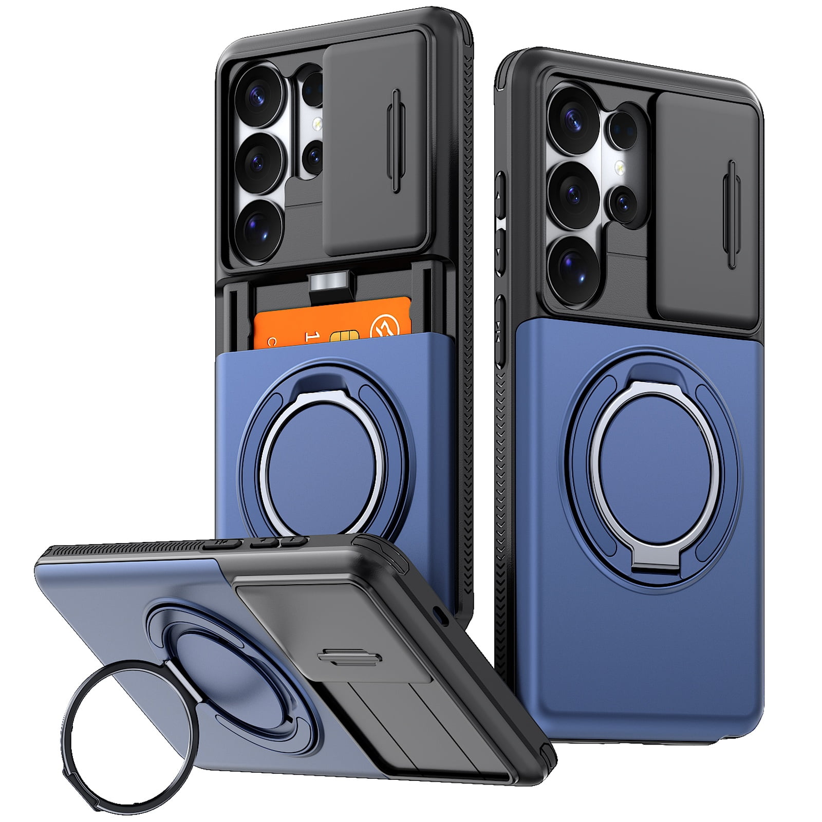 Dteck Rugged Phone Case with Card Holder Kickstand Camera Cover for ...