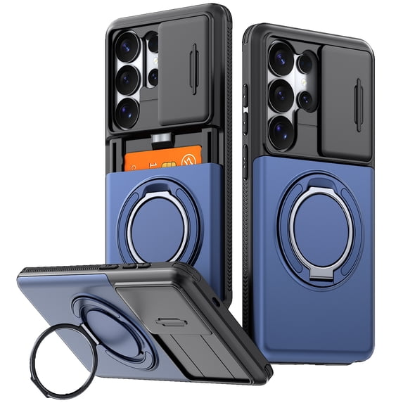 Dteck Rugged Phone Case with Card Holder Kickstand Camera Cover for ...
