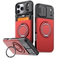 Dteck Rugged Protective Phone Case with Card Holder Kickstand Camera ...