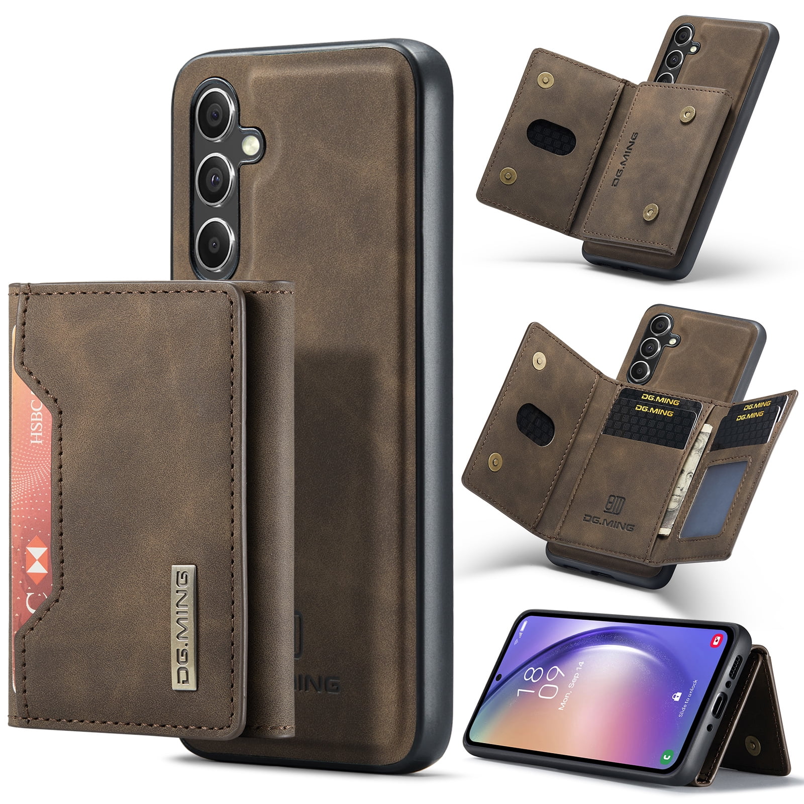 Dteck for Samsung Galaxy A02S 6.5 inch (2021) Magnetic Case, Retro PU ...