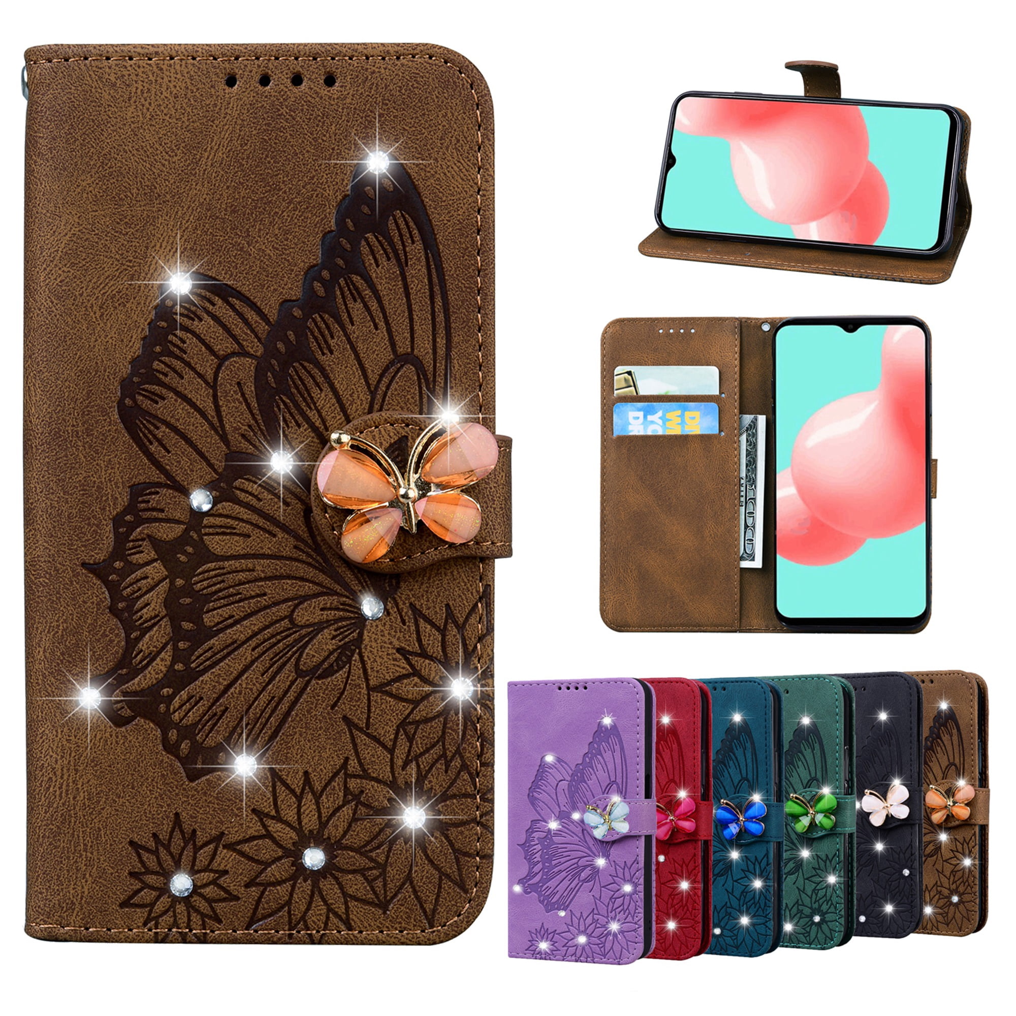 Dteck for Samsung Galaxy A03s Wallet Phone Case Pouch PU Leather Flip ...