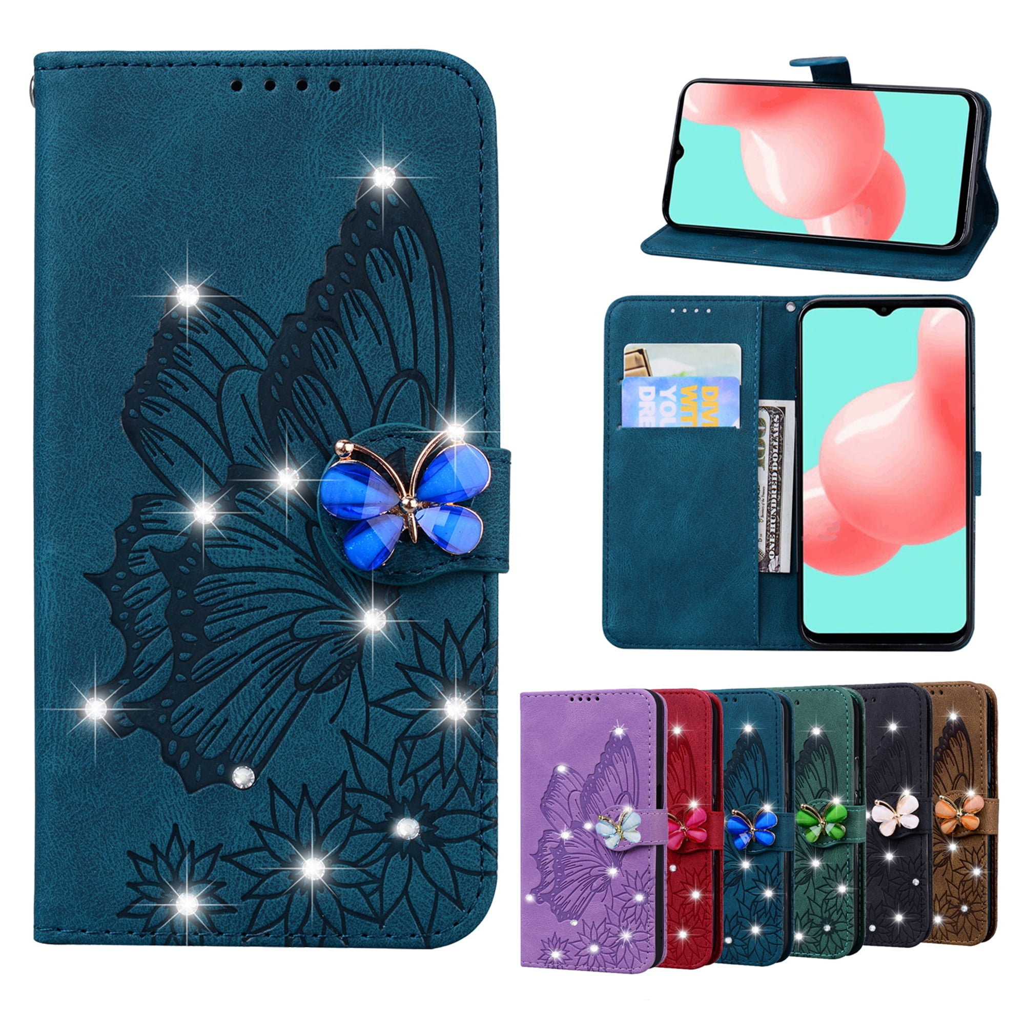 Dteck for Samsung Galaxy A03s Wallet Phone Case Pouch PU Leather Flip ...