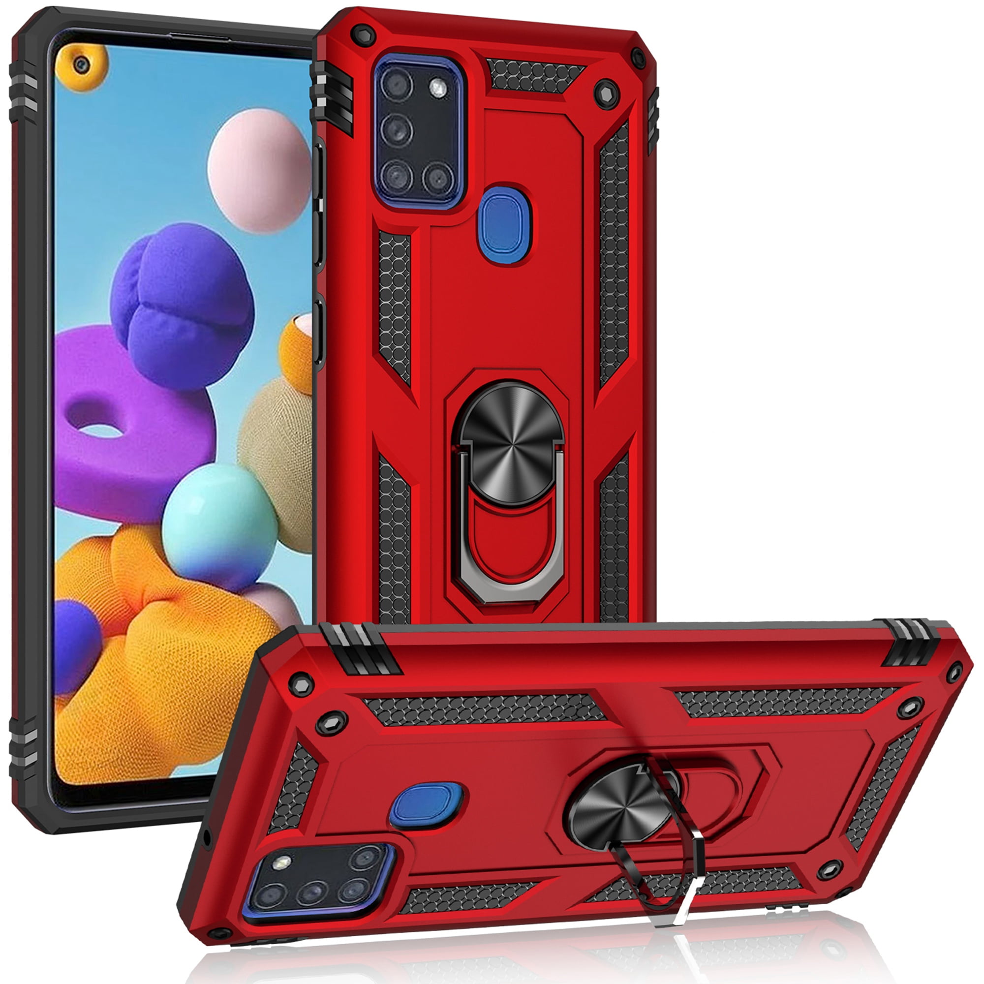 Dteck Samsung Galaxy A11 Case, 360 Metal Rotating Ring Kickstand Hybrid ...