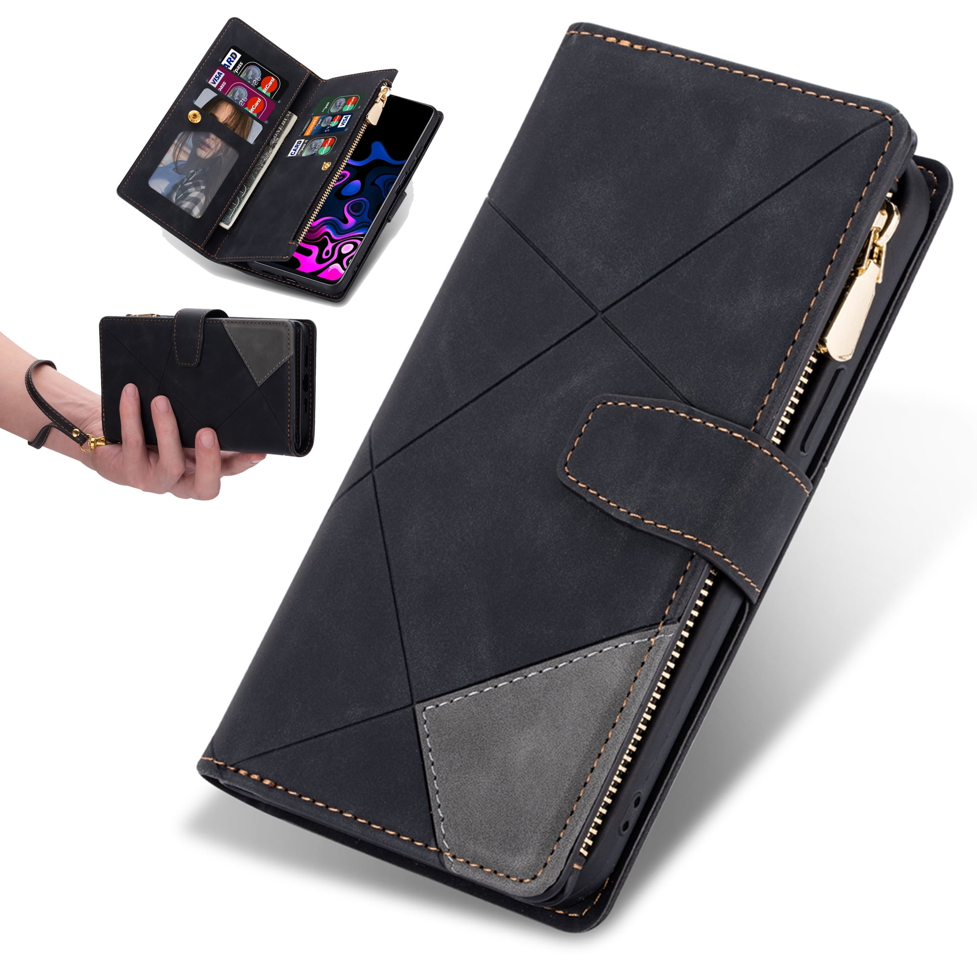 Dteck Samsung Galaxy A14 5G Case Wallet with Zipper Pocket, Premium ...