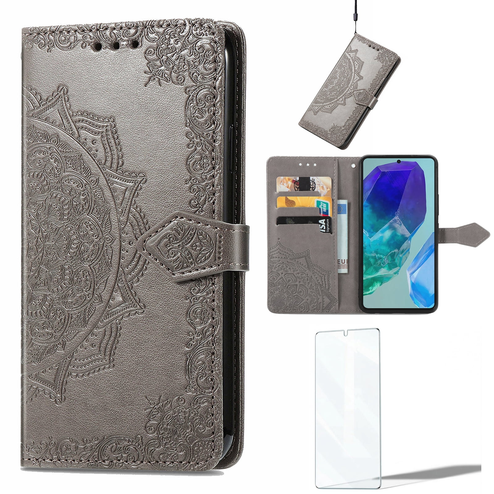 Dteck for Samsung Galaxy A17 5G Wallet Phone Case with Screen Protector ...