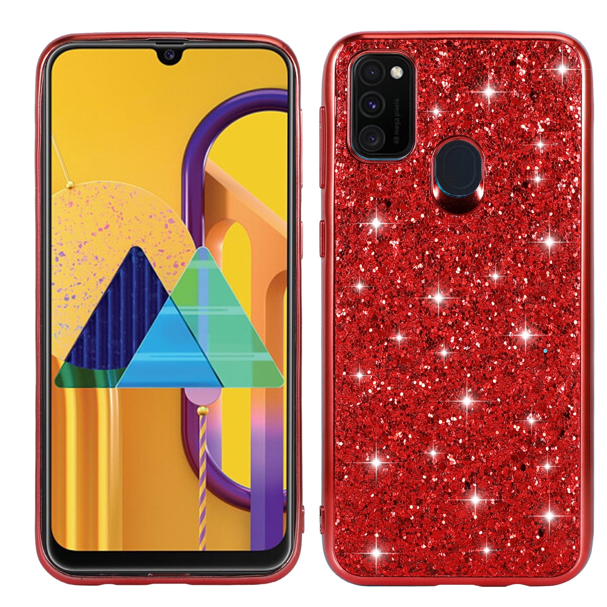 Dteck Samsung Galaxy A21S Case, Slim Lightweight Bling Glitter Sparkle ...