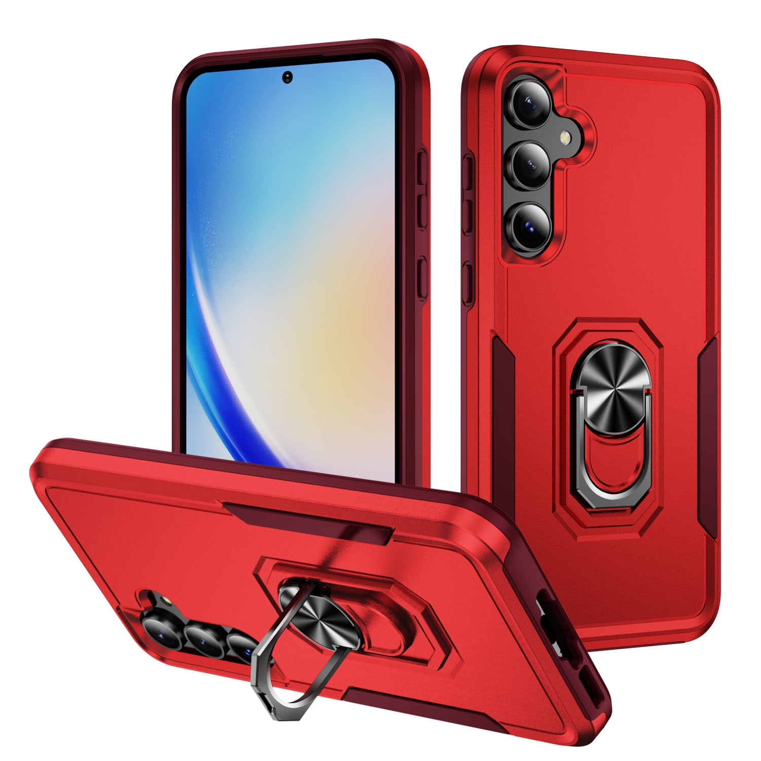 Dteck for Samsung Galaxy A36 5G Case with Kickstand Armor Magnetic Ring ...