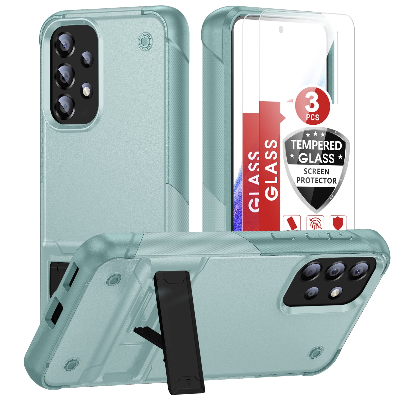 Dteck for Samsung Galaxy A53 Case with Screen Protector Glass 3 Pack ...