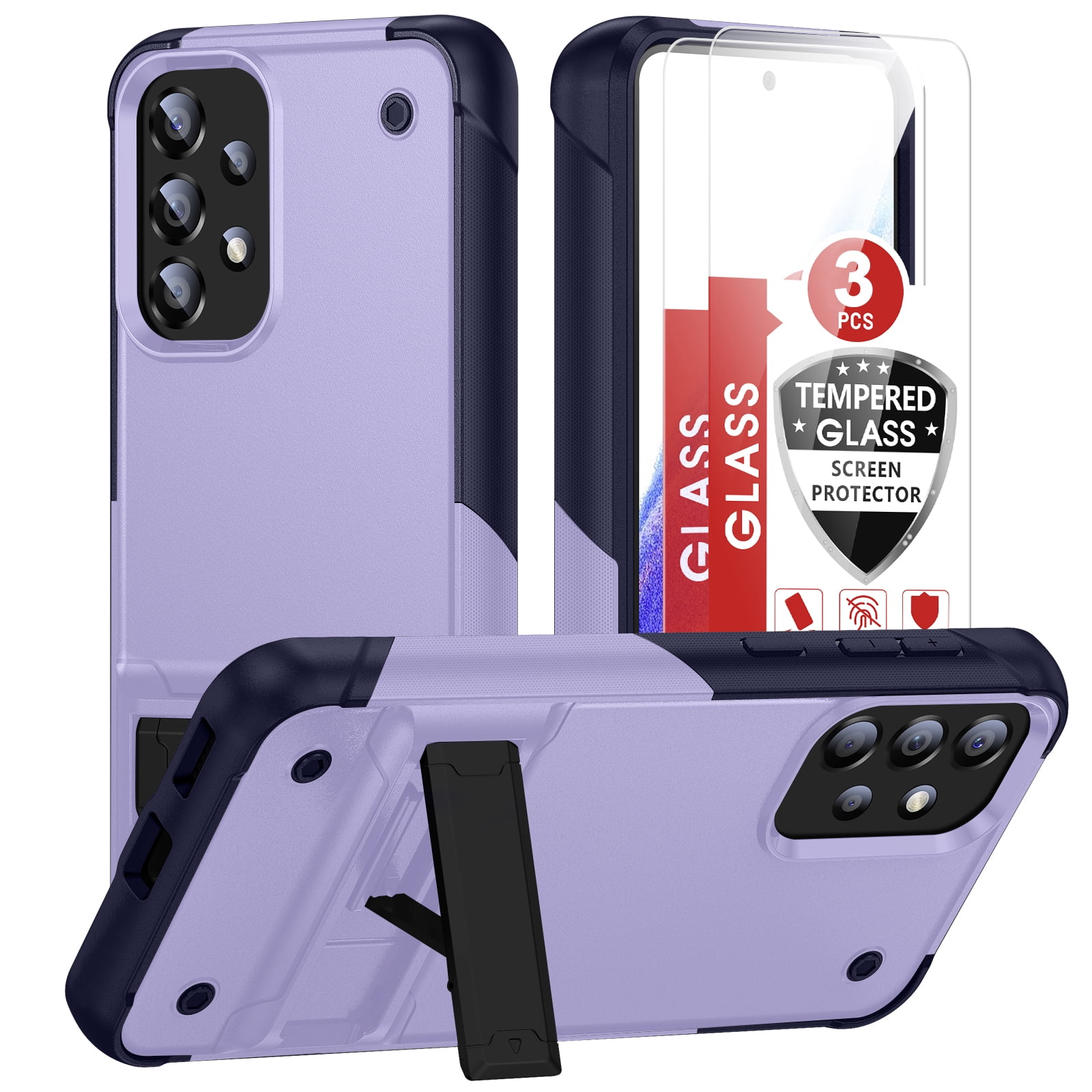 Dteck for Samsung Galaxy A53 Case with Screen Protector Glass 3 Pack ...